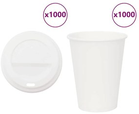 Papírové kelímky na kávu s víčky 1000 pcs 12oz 300ml 3325217