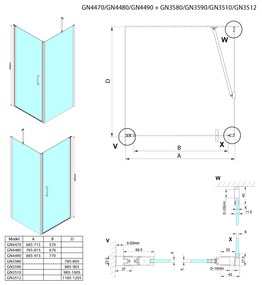 Gelco LORO boční stěna 1000 mm, čiré sklo GN3510