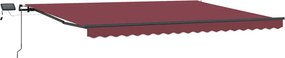 Ručně zatahovací markýza s LED světly burgundská 400 x 300 cm 3310187