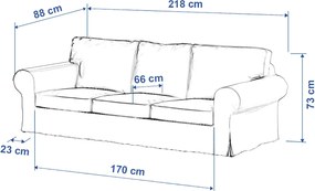 Potah na pohovku IKEA  Ektorp 3-místná, nerozkládací barva béžová látka lesklé, sametová