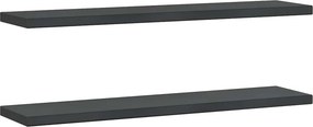 Nástěnné police 2 ks 100 x 23,5 cm černé nerezová ocel 30289