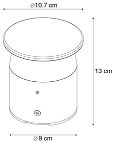Moderní venkovní lampa tmavě šedá 12 cm vč. LED - Bar