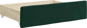Válenda s přistýlkou a zásuvkami tmavě zelená 90 x 200 cm samet 3196765