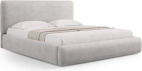 Světle šedá čalouněná dvoulůžková postel s úložným prostorem s roštem 140x200 cm Colonel – Cosmopolitan Design