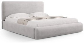 Světle šedá čalouněná dvoulůžková postel s úložným prostorem s roštem 160x200 cm Colonel – Cosmopolitan Design