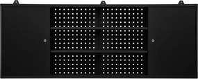 Závěsná dílenská skříň s perforovanou stěnou, černá, 1600x600x200 mm: LEO All Black