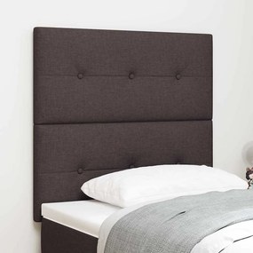 Výškově nastavitelné čelo postele Tmavě hnědá 90 cm textil 3337798