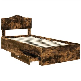 Rám postele s čelo Kouřový dub 70 x 190 cm Kompozitní dřevo 3413260