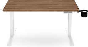 Elektrický stůl s nastavitelnou výškou ergonomický bílý/ořech,1200x600 mm: ARIA