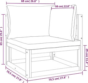 vidaXL 5dílná zahradní sedací souprava s poduškami masivní dřevo [3155333] Barva polštáře: Zelená