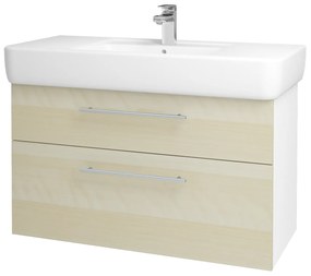 Dřevojas Koupelnová skříň Q MAX SZZ2 100 Varianta: N01 Bílá lesk / Úchytka T02 / D02 Bříza