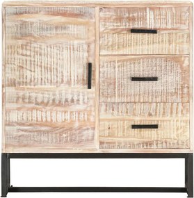 Příborník bílý 73 x 30 x 75 cm masivní akáciové dřevo 287327