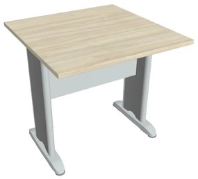Stůl jednací rovný 80 cm - Hobis Cross CJ 800 Dekor stolové desky: akát, Dekor lamino podnože: šedá, Barva nohou: Stříbrná