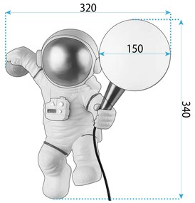Toolight Moderní nástěnné LED osvětlení D39 Kosmonaut APP1804-1W bílé/zlaté