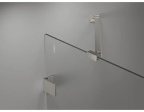 Mexen Lunar, pětiúhelníkový sprchový kout s pravým sklonem 80 x 80 cm, 8mm čiré sklo, ocelový profil, 831-080P-080L-97-00-P
