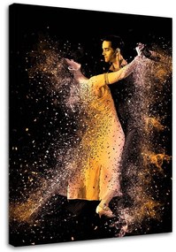 Obraz na plátně Pár tančící zlato - 70x100 cm