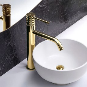 Rea Lungo Diamond, vysoká umyvadlová baterie h-300, zlatá lesklá, REA-B8995