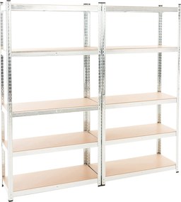 Sada 2 ks zásuvný regál G 90x40x180 cm – stříbrná