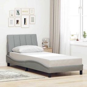 Rám postele bez matrace Hanko světle šedý 90 x 200 cm textil 3310363
