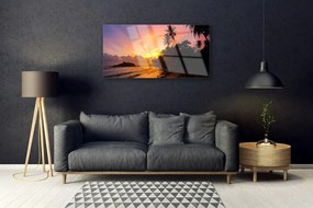 akrylový obraz Moře Slunce Palmy Krajina 100x50 cm