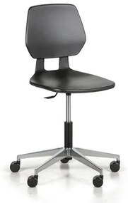 Antares Pracovní židle ALLOY Plast, nízká, na kolečkách, černá