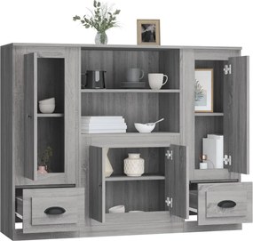 Příborníky 3 ks šedé sonoma kompozitní dřevo 3185317