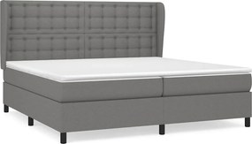 Box spring postel s matrací tmavě šedá 200x200 cm textil 3128310