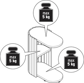 Tchibo - Bambusový stolek ve tvaru C »Holt« s lamelovými prvky - barva: hnědá