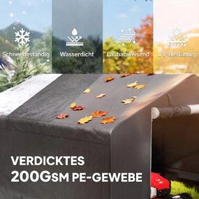 Outsunny voděodolný garážový stan 3 x 2,1 m — rolovací dveře na zip, boční větrací okno, skladovací přístřešek pro kola a zahradní nářadí, tmavě šedý