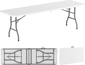 Costway XXL zahradní stůl s HDPE stolní deskou a rukojetí, skládací párty