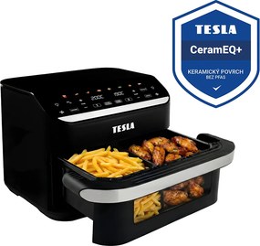 TESLA AirCook DualHeat QD575 XXL - multifunkční duální digitální horkovzdušná fritéza