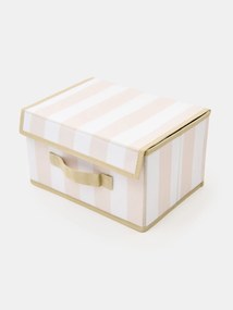 Sinsay - Skládací úložný box s pruhy a víkem - béžová