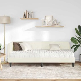 Rohový rám postele Krémová 80 x 200 cm samet 3394141