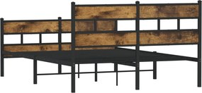 Kovový rám postele bez matrace kouřový dub 150 x 200 cm 3308464