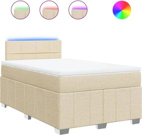 Box spring postel s matrací krémová 120x190 cm textil 3289312