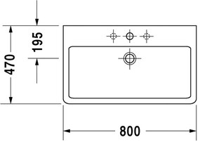 Duravit Vero - Umyvadlo 80x47 cm broušené, bílá 0454800027