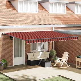 Stahovací markýza oranžová a hnědá 450 × 350 cm 3331085