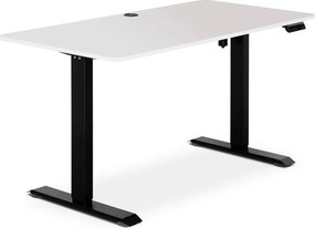 Autronic Kancelářský polohovací stůl s elektricky nastavitelnou výší pracovní desky. Bílá deska. Kovové podnoží v černé barvě. LT-W140 WT