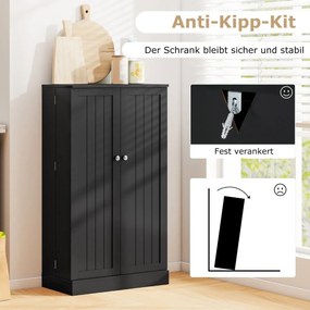 Costway 104 cm vysoká spíž kuchyňská skříňka s dvířky a nastavitelnými policemi