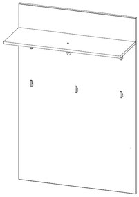 Nástěnný věšákový panel Spice, leskle bílý