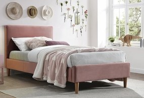 Casarredo - Komfort nábytek Čalouněná postel ACOMA VELVET 90x200, starorůžová/dub