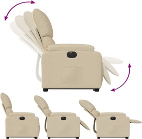 Elektrické zvedací polohovací křeslo krémové textil 3204857