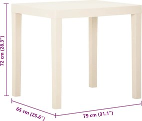 Zahradní stůl bílý 79 x 65 x 72 cm plast 315842