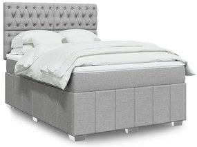 Box spring postel s matrací světle šedá 160 x 200 cm textil 3291726