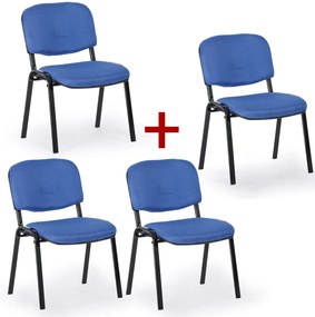 Konferenční židle VIVA PLUS 3+1 ZDARMA - černé nohy, modrá