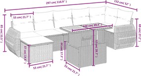 8dílná zahradní sedací souprava s poduškami černá polyratan 3272301
