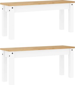 Jídelní set ze 3 kusů PANAMA Bílé masivní dřevo borovice 3345166
