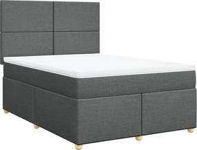 Box spring postel s matrací tmavě šedá 140x200 cm textil 3293597