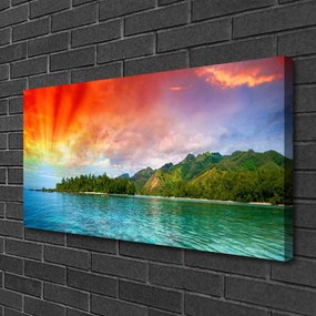 Obraz na plátně Moře Les Nebe Krajina 100x50 cm