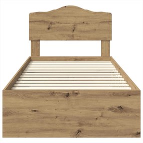 Rám postele s čelo Artisanový dub 100 x 200 cm Kompozitní dřevo 3413237